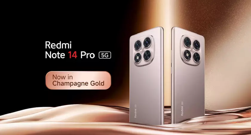 Nuevos smartphones Xiaomi Redmi Note 14 Pro+ y Pro en color Champagne Gold