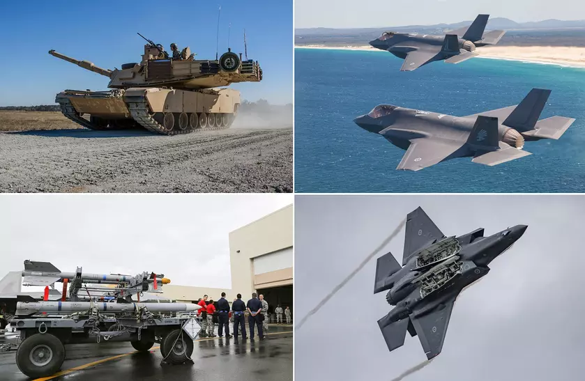 Cazas F-35, 75 carros de combate M1A2 Abrams, misiles LRASM, JSM, JASSM-ER, AMRAAM y Sidewinder ...